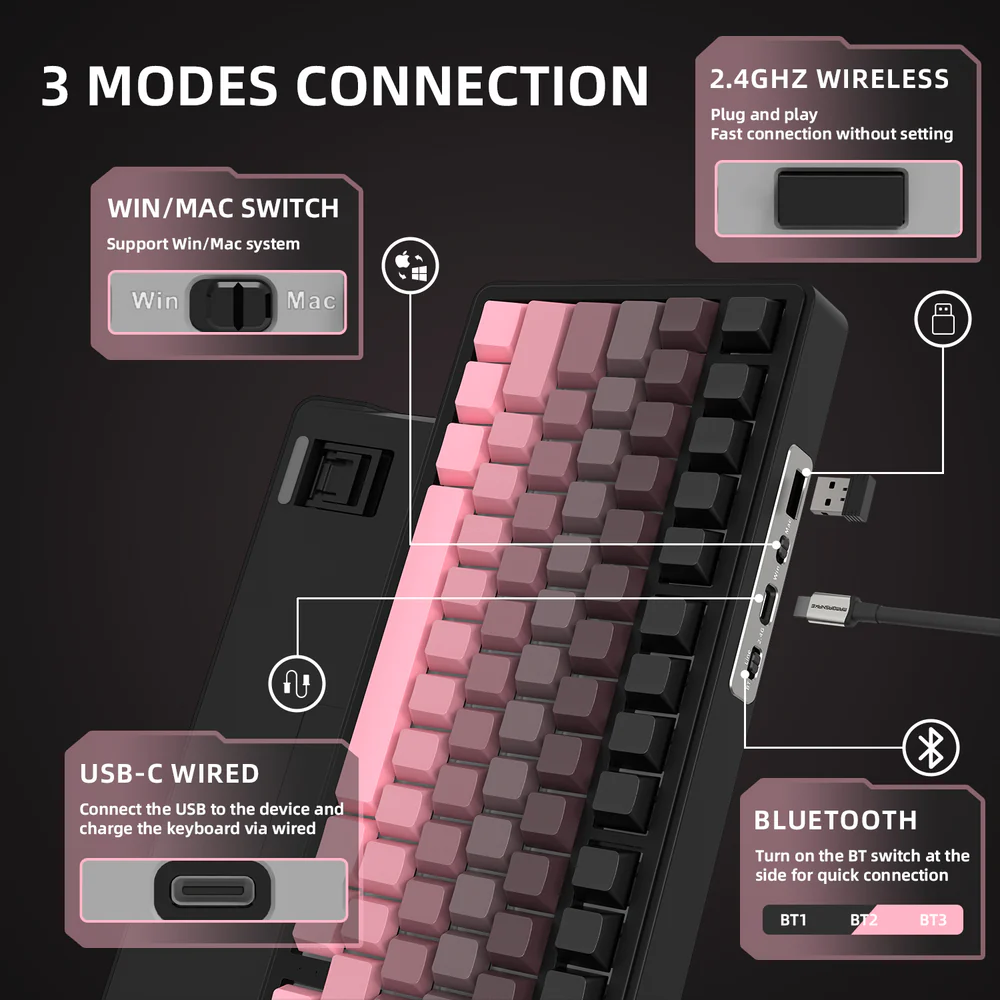Buy Wireless Mechanical Keyboard (Blackberry) | eRomman