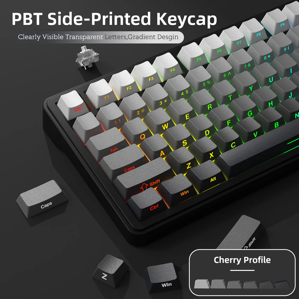 Bu Wireless Mechanical Keyboard (Gradient Black) | eRomman