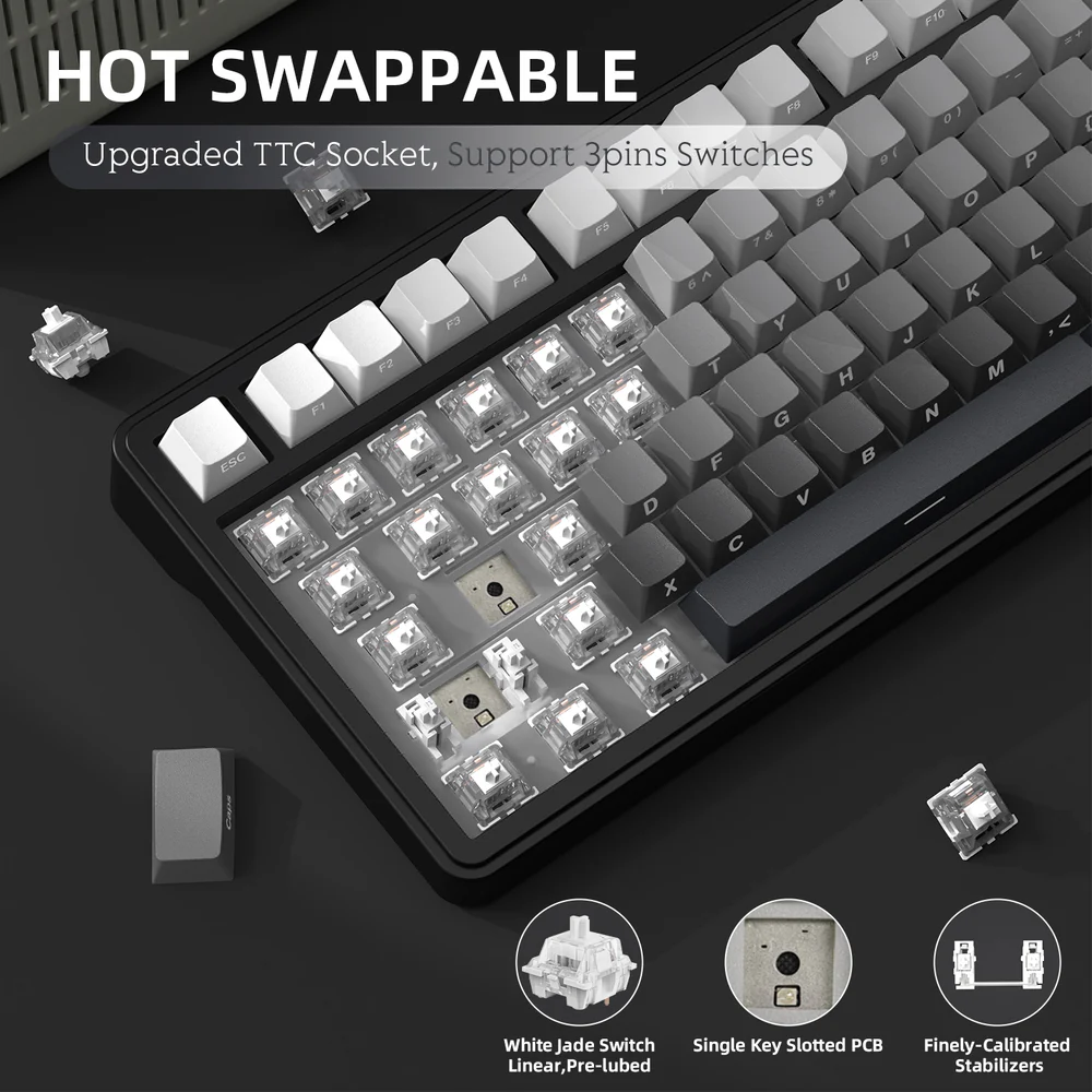 Bu Wireless Mechanical Keyboard (Gradient Black) | eRomman