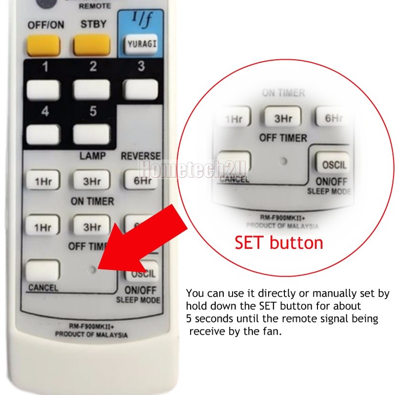 Buy Hometech2u Fan Remote for Cyclone Khind Oshino Mitsubishi Sapphire ...