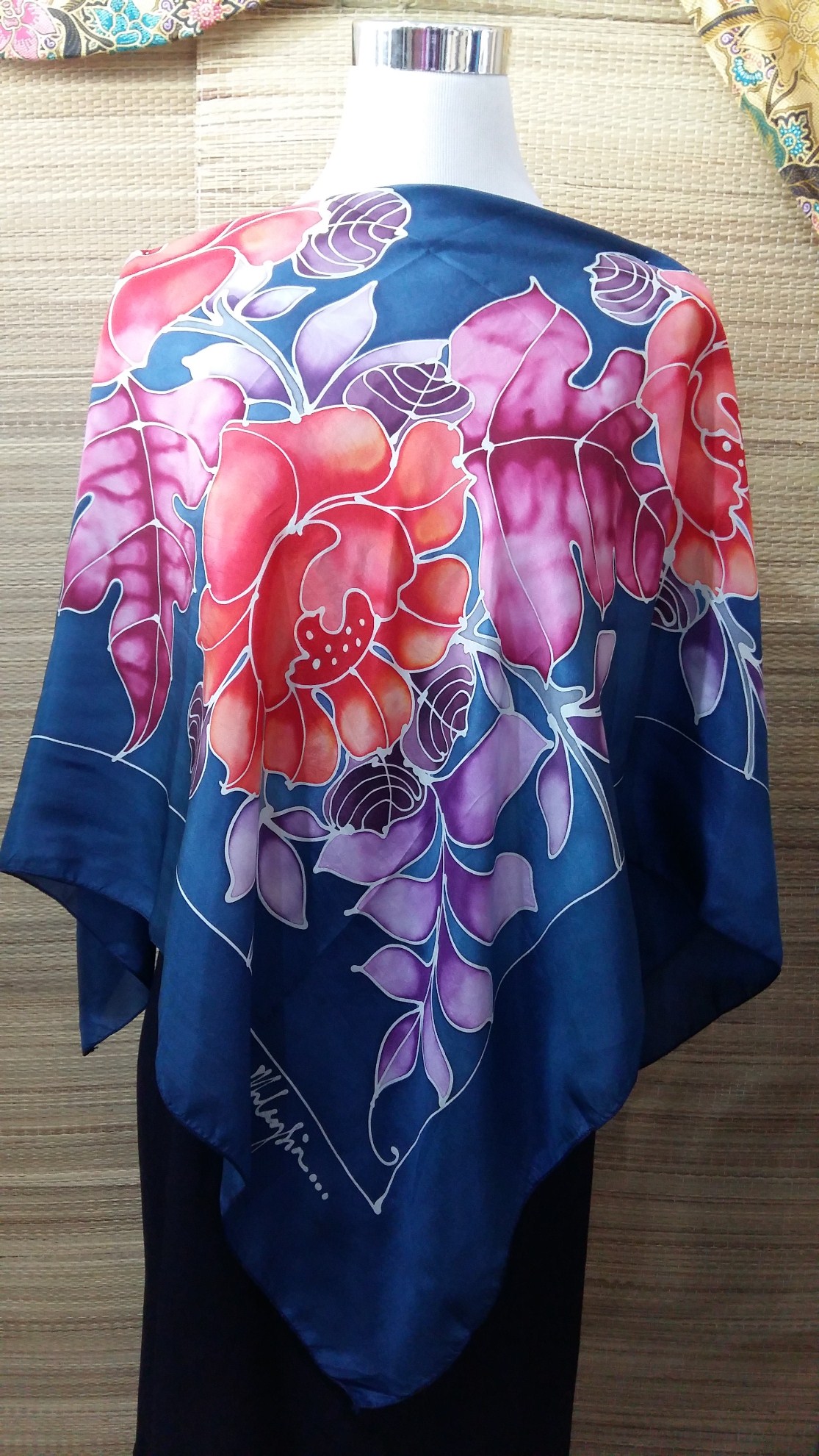 Buy Silk Batik Scarf Malaysia Handmade & Genuine Silk | eRomman