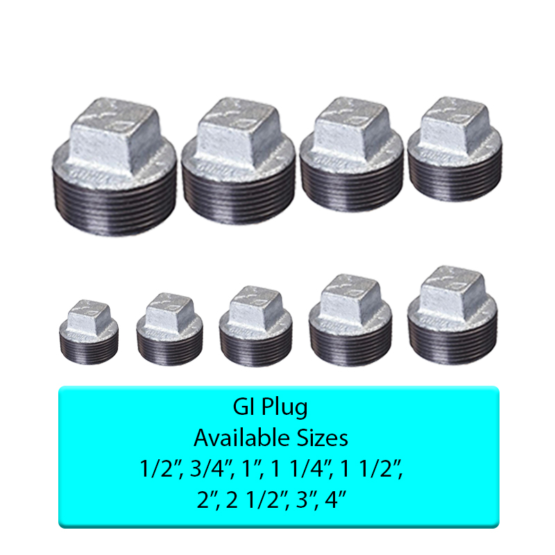 Buy Littlethingy LittleThingy 2 Inches / 50mm GI Plug Galvanized Iron ...