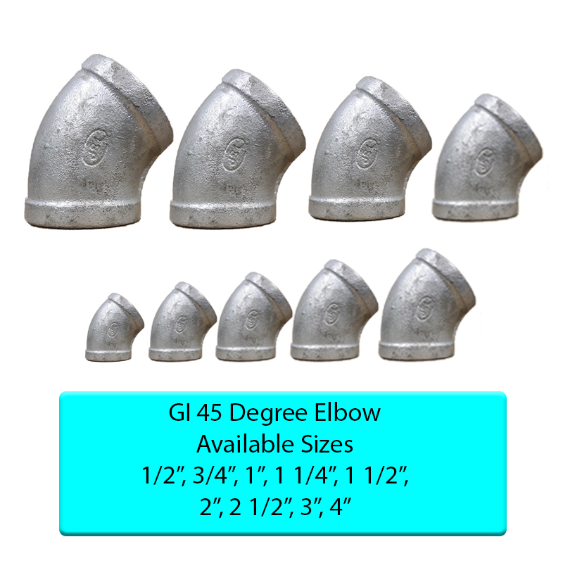 Buy Littlethingy LittleThingy 4 Inches / 100mm GI Elbow 45 Degree ...