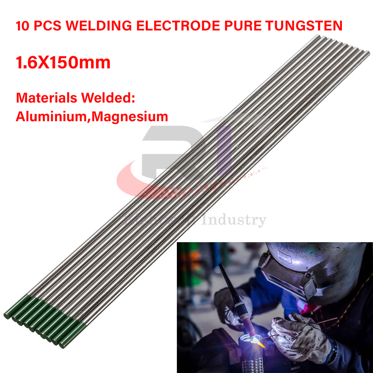 Buy 10 Pcs Welding Electrode Pure (Green) Tungsten | eRomman