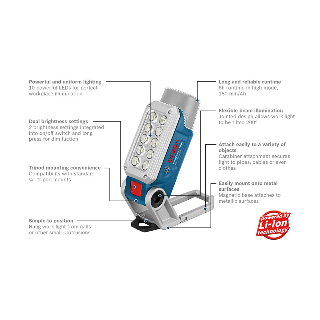 Buy Bosch GLI 12V-330 Solo Cordless Touch LED Work Light with Two ...