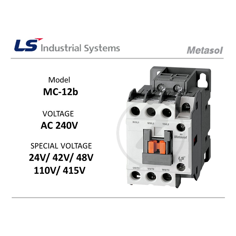 Buy Yhelectrical LS MC-12b 12A Metasol Contactor (3Pole)(240V /415V ...