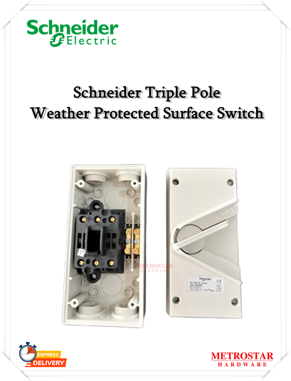 Buy Schneider Triple Pole Weather Protected Surface Switch | eRomman