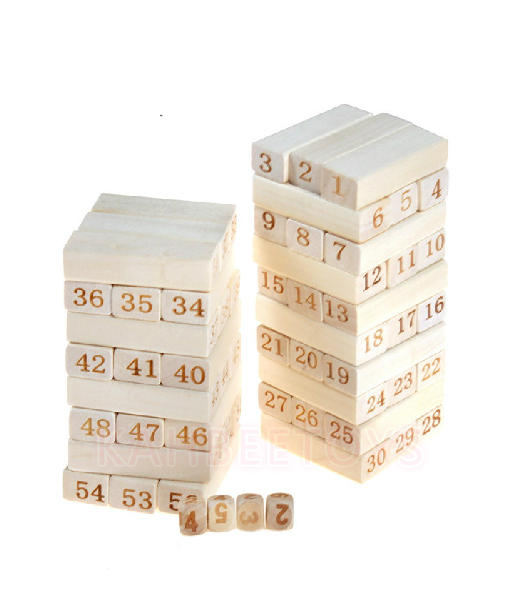 Buy Wooden Number Stacking Block / Jenga Tower Toy | eRomman