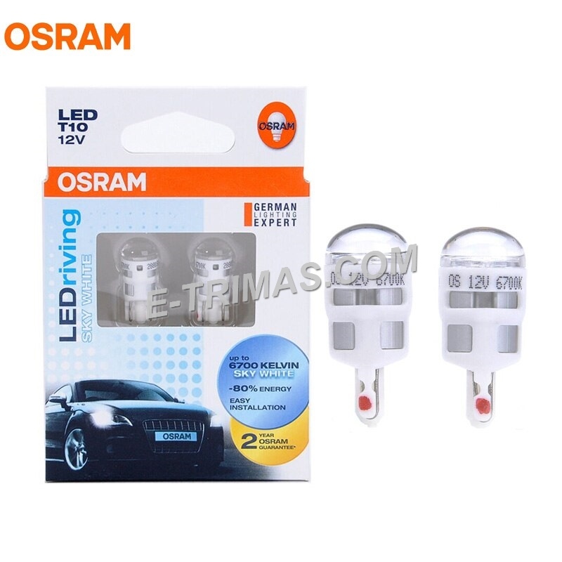 تسوق E-trimas ORI Osram T10 W5W Cool White LED Dashboard Side Bulb 4090 6000K 6700K 12V | سوق رمان