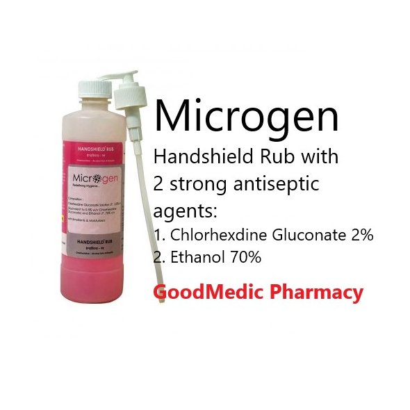 Buy Microgen Handshield Rub Medical Grade Hand Sanitizer 500ml (Ready ...