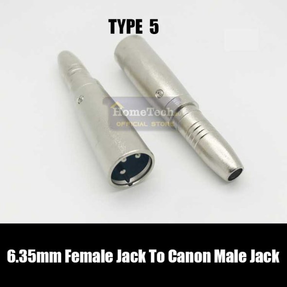 Buy Hometech2u XLR Canon Plug Female Head Microphone Plugs Socket to 6 ...