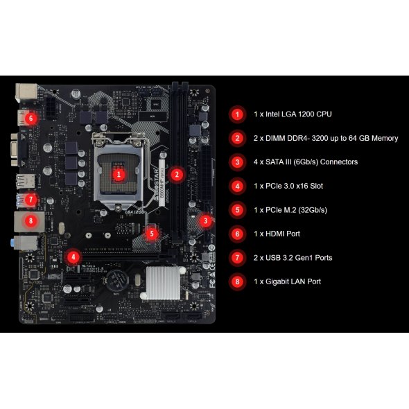 Buy Ipohonline Biostar H510MHP 10th & 11th Gen Intel H510 LGA1200 DDR4 ...