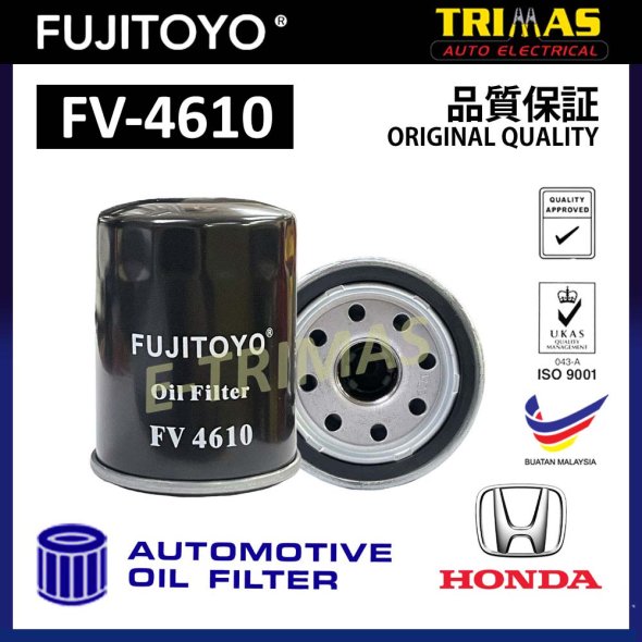 Buy E-trimas FUJITOYO Oil Filter Honda City Civic Accord Jazz HRV CRV ...