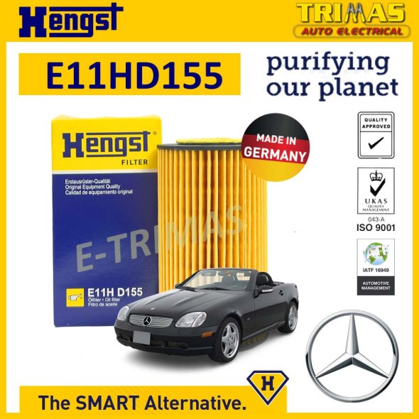 Buy E-trimas HENGST Oil Filter Mercedes-Benz SLK R170 Engine M112 ...