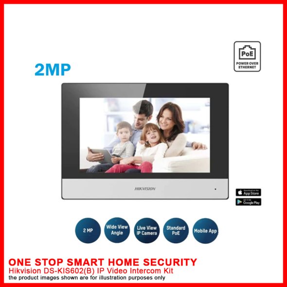 Buy Ipohonline Hikvision DS-KIS602(B) IP Video Intercom Kit with 7 ...