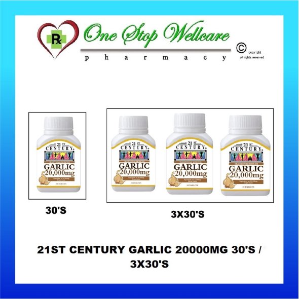 Buy Garlic Tablets 21st Century 20000MG 30'S / 3X30'S | eRomman
