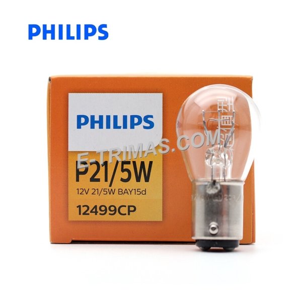 Buy Philips 12499CP Genuine Premium Brake Light Corner Bulb P21/5W ...