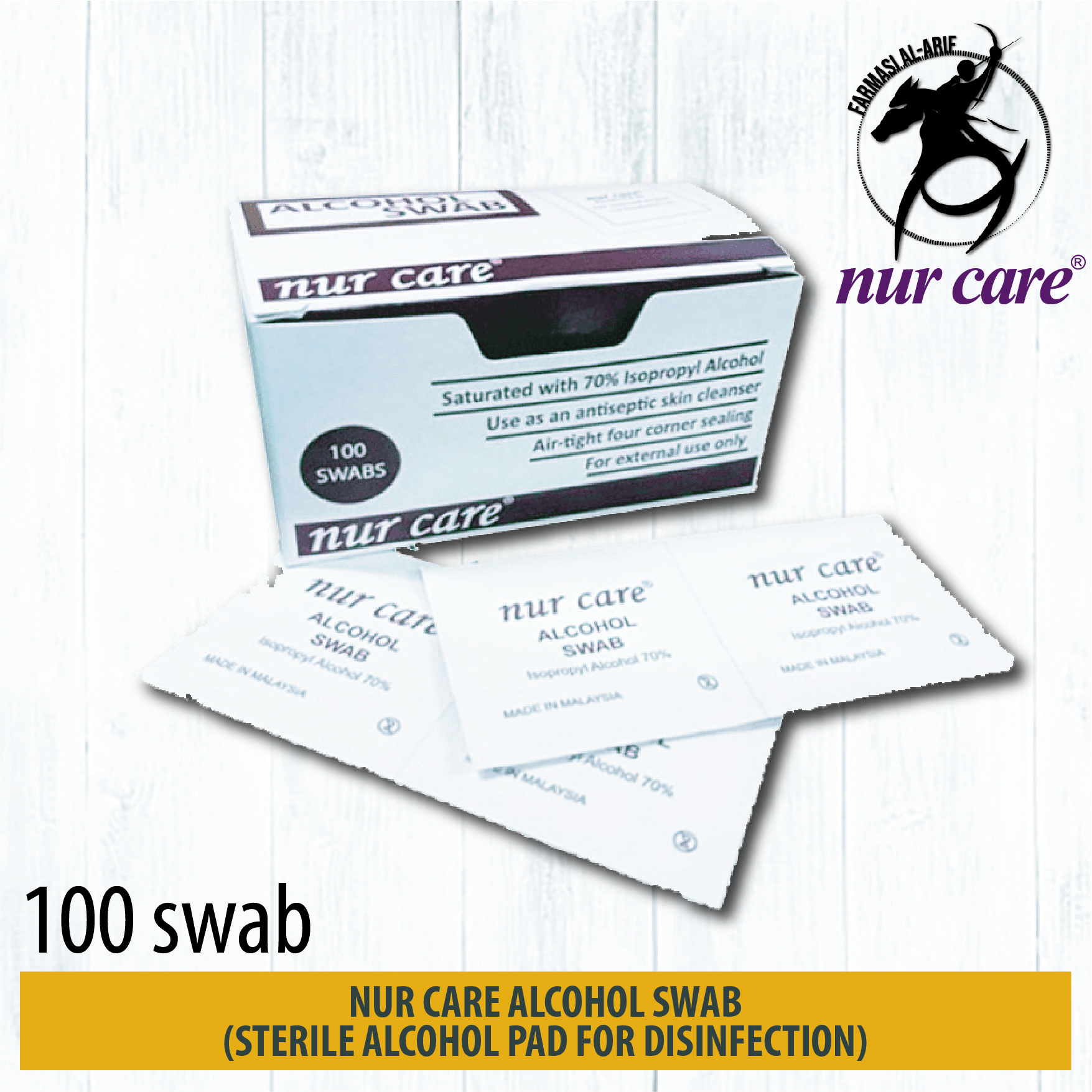 Buy Farmasialarif Nur Care Alcohol Swab 100s (Sterile Alcohol Pad for ... Buy Farmasialarif Nur Care Alcohol Swab 100s (Sterile Alcohol Pad for ...