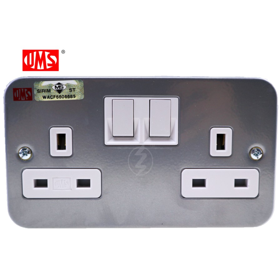 Buy Yhelectrical UMS METAL CLAD Double/ 2Gang 13A SP Switched Socket ... Buy Yhelectrical UMS METAL CLAD Double/ 2Gang 13A SP Switched Socket ...